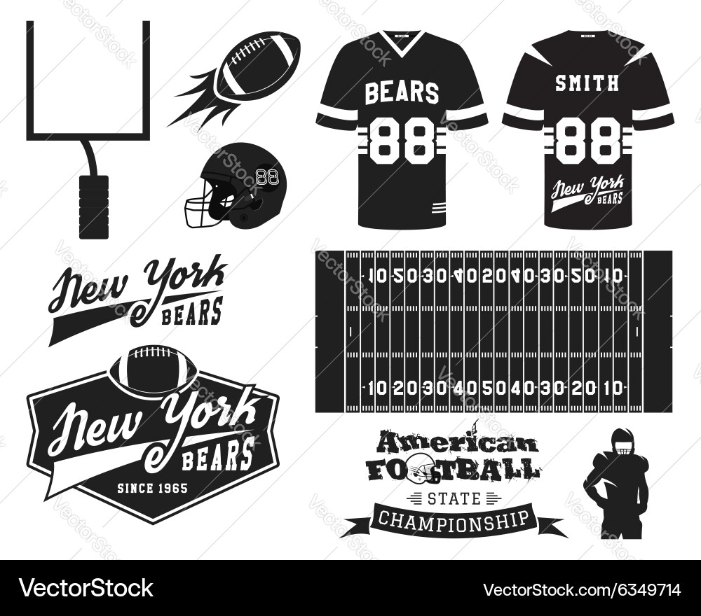 American Football Elements Royalty Free Vector Image