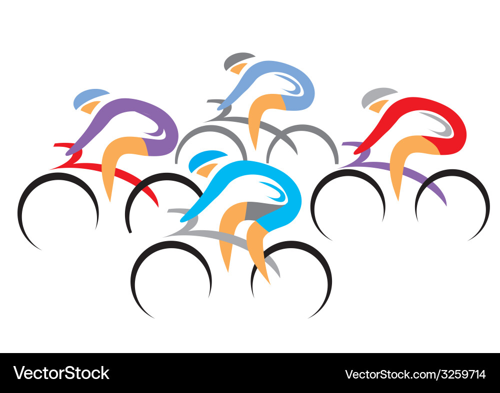 Cycling Group Race Royalty Free Vector Image - VectorStock