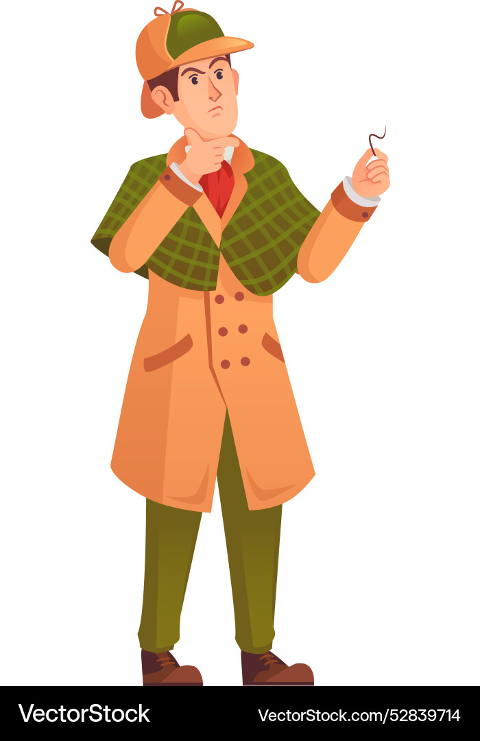 Detective Examining Crime Scene Clue Royalty Free Vector