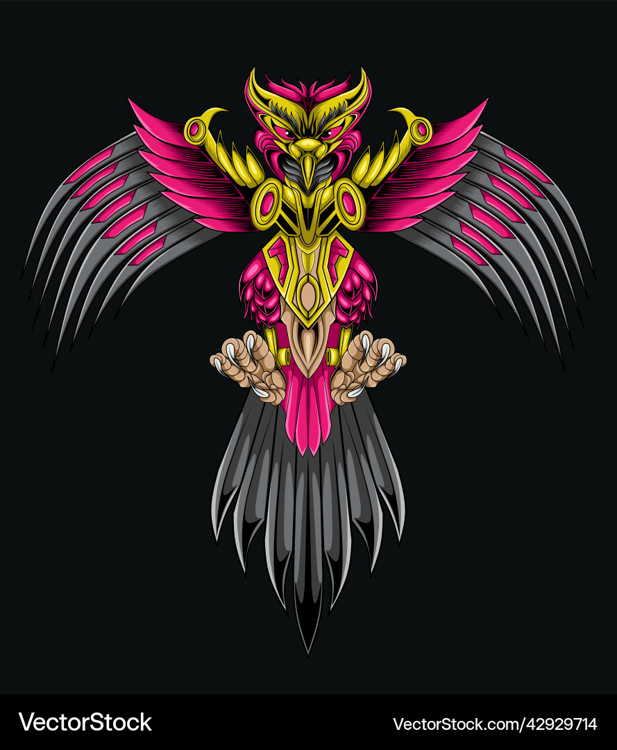 Eagle robot cyberpunk Royalty Free Vector Image