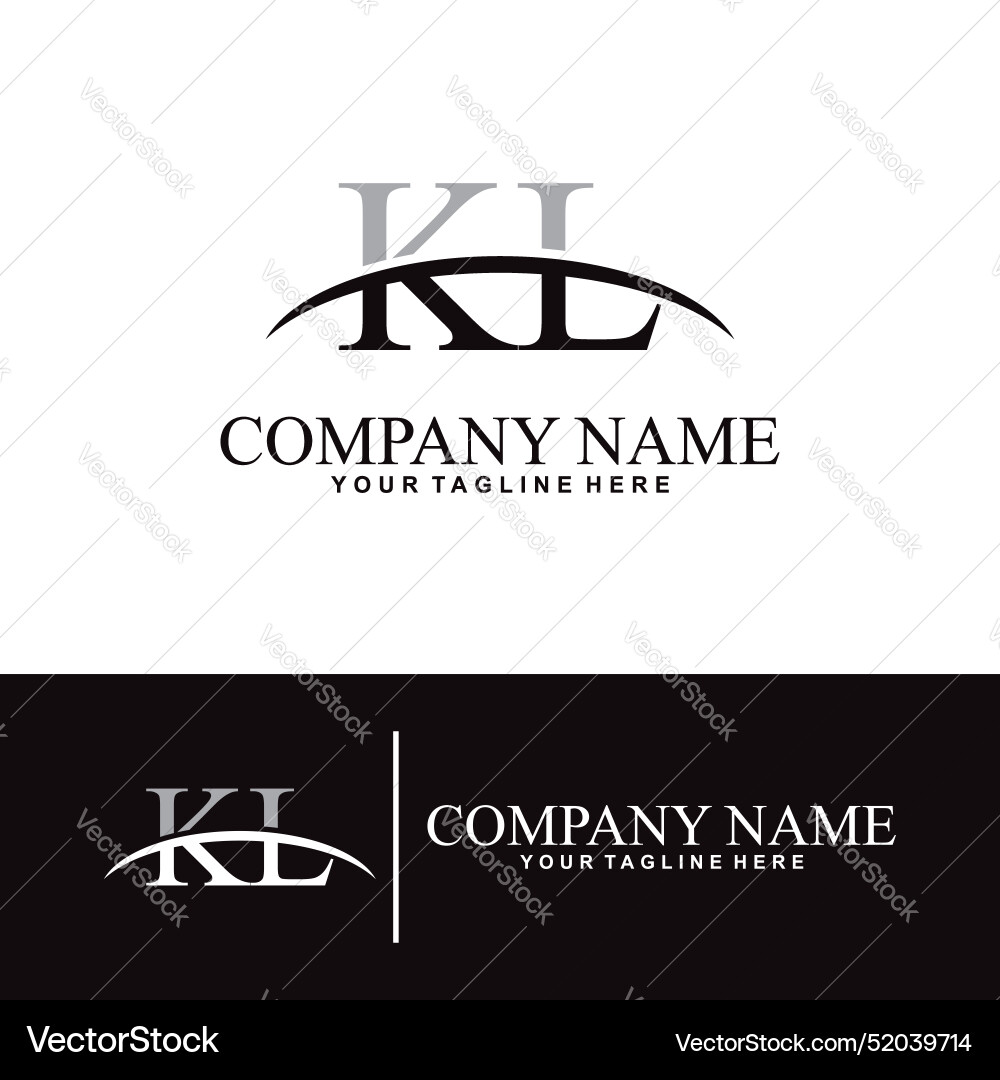 Elegant letter k l initial accounting logo design Vector Image