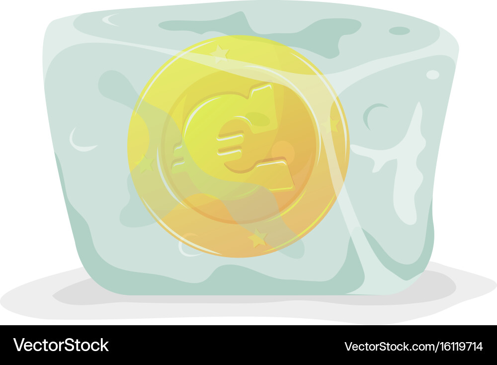 Frozen euro coin Royalty Free Vector Image - VectorStock