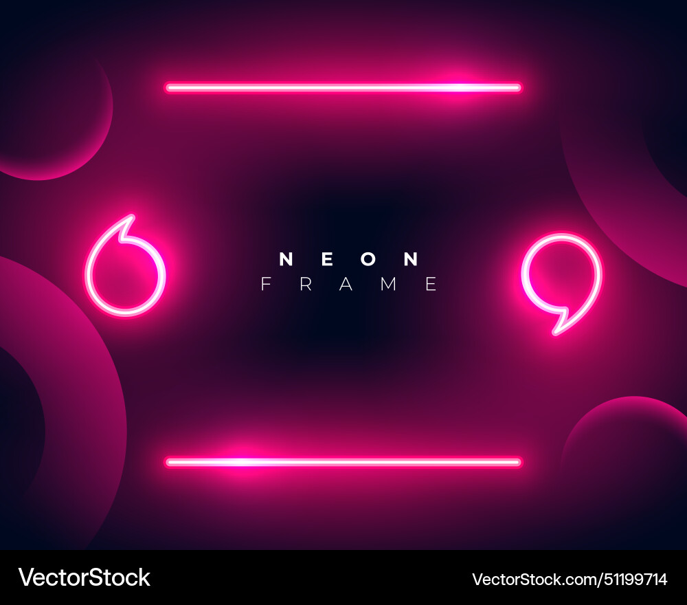 Glowing pink neon light with quotation mark Vector Image