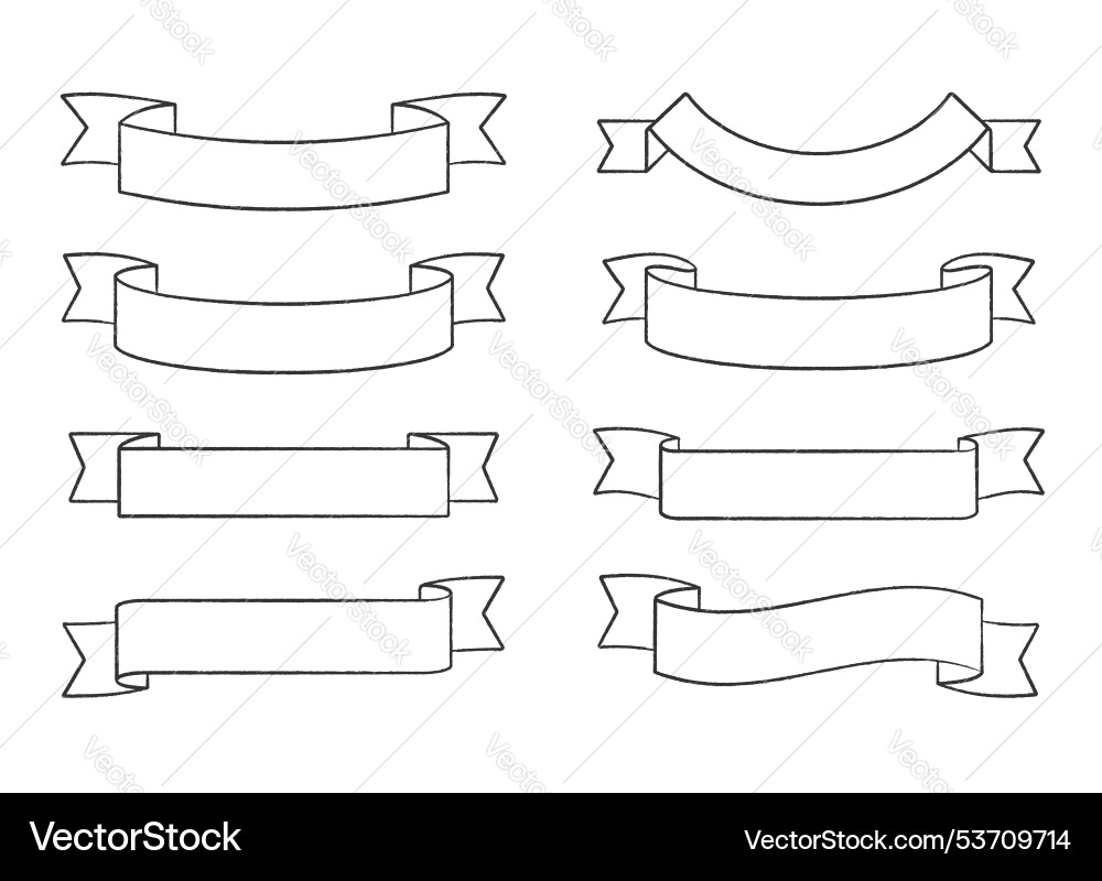 Hand drawn ribbons Royalty Free Vector Image - VectorStock