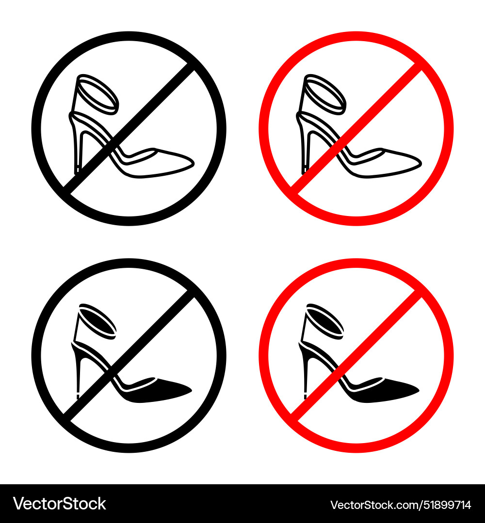 No high heels sign indicating restriction Vector Image