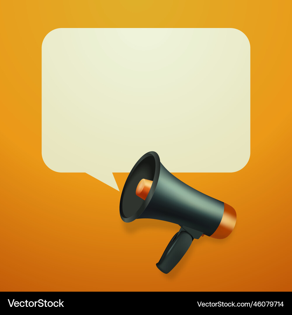Realistic 3d simple black megaphone Royalty Free Vector