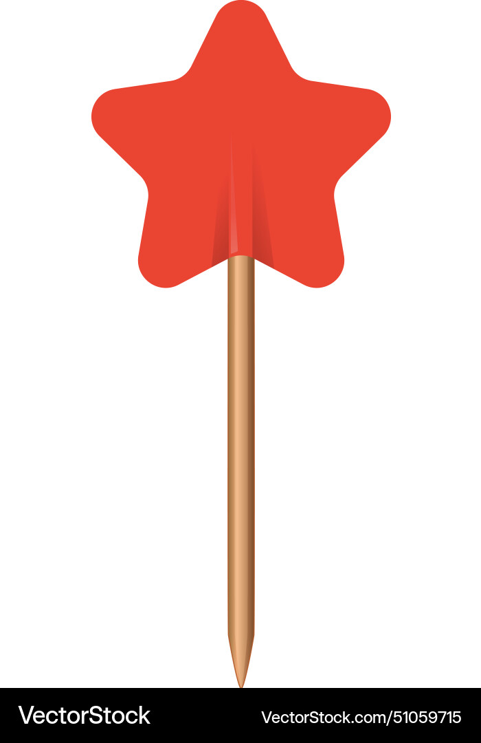 A red star-shaped pushpin Royalty Free Vector Image