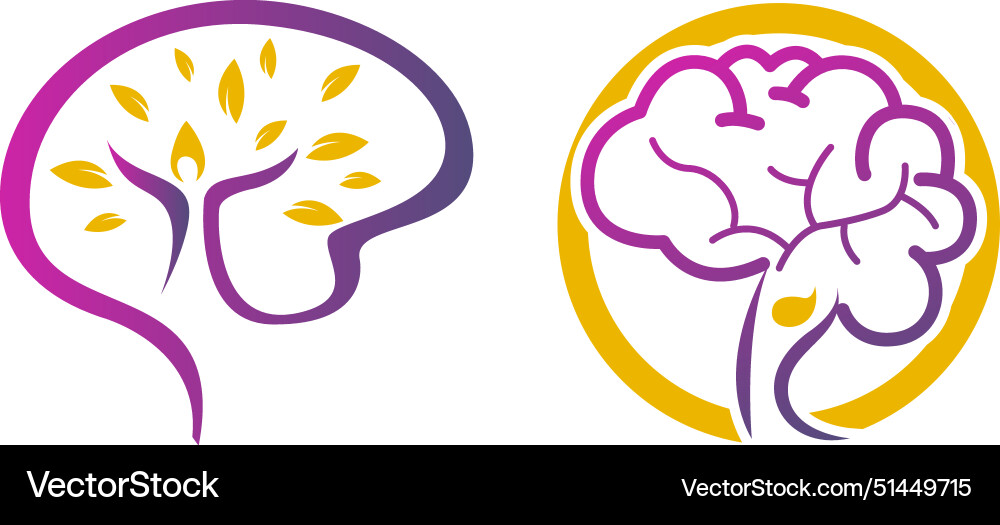 Brain health for logo design icon Royalty Free Vector Image