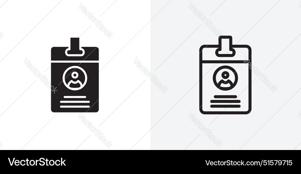 Id badge icon set Royalty Free Vector Image - VectorStock