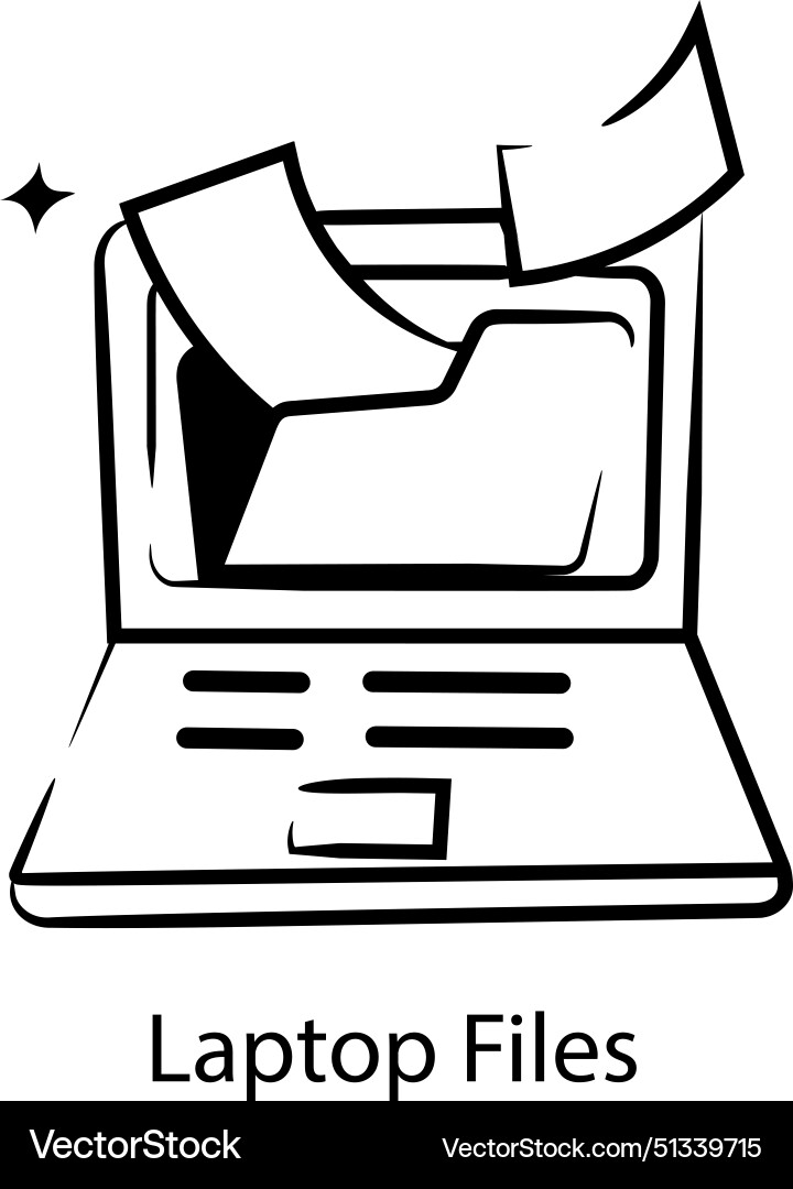 Laptop files Royalty Free Vector Image - VectorStock
