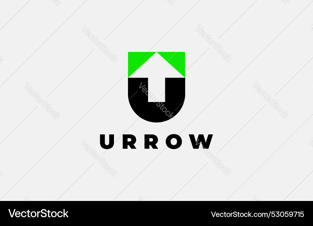 Logo arrow and letter u template creative design Vector Image