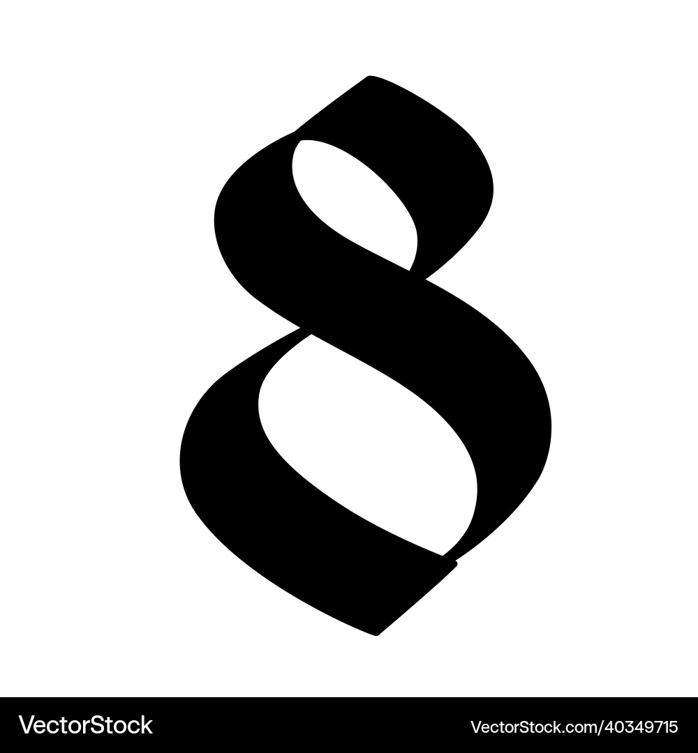 Number 8 in the gothic style symbol Royalty Free Vector