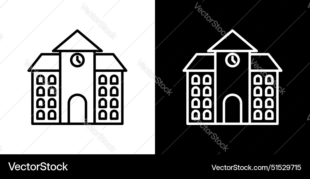 School icon set public primary or high Royalty Free Vector