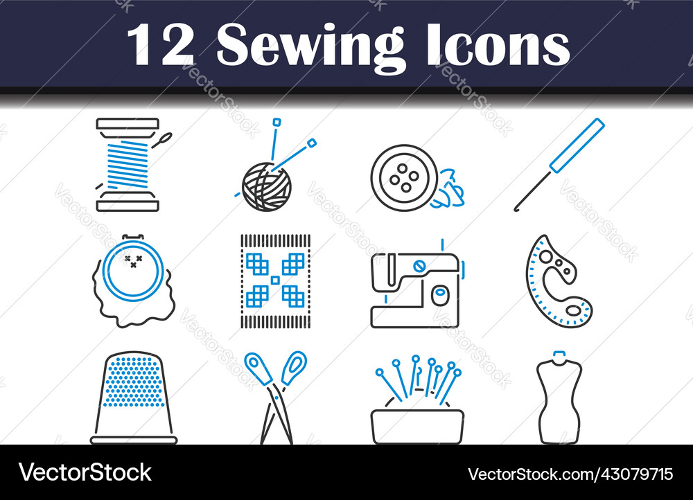Sewing icon set Royalty Free Vector Image - VectorStock