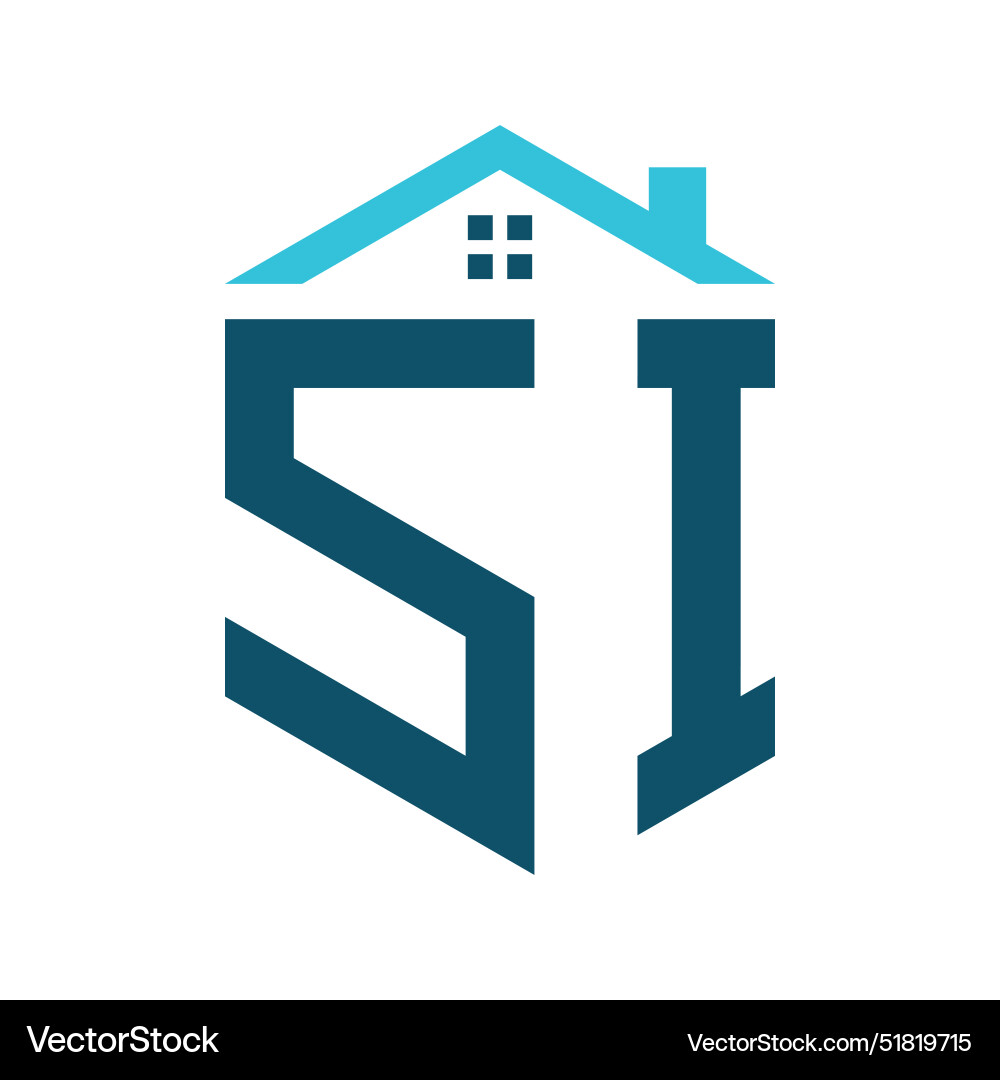 Si house logo design template letter Royalty Free Vector