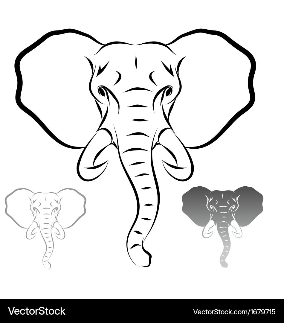 Stylized elephant head Royalty Free Vector Image