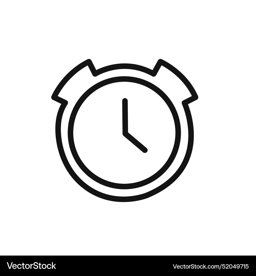 Time clock watch icon linear graphics sign Vector Image