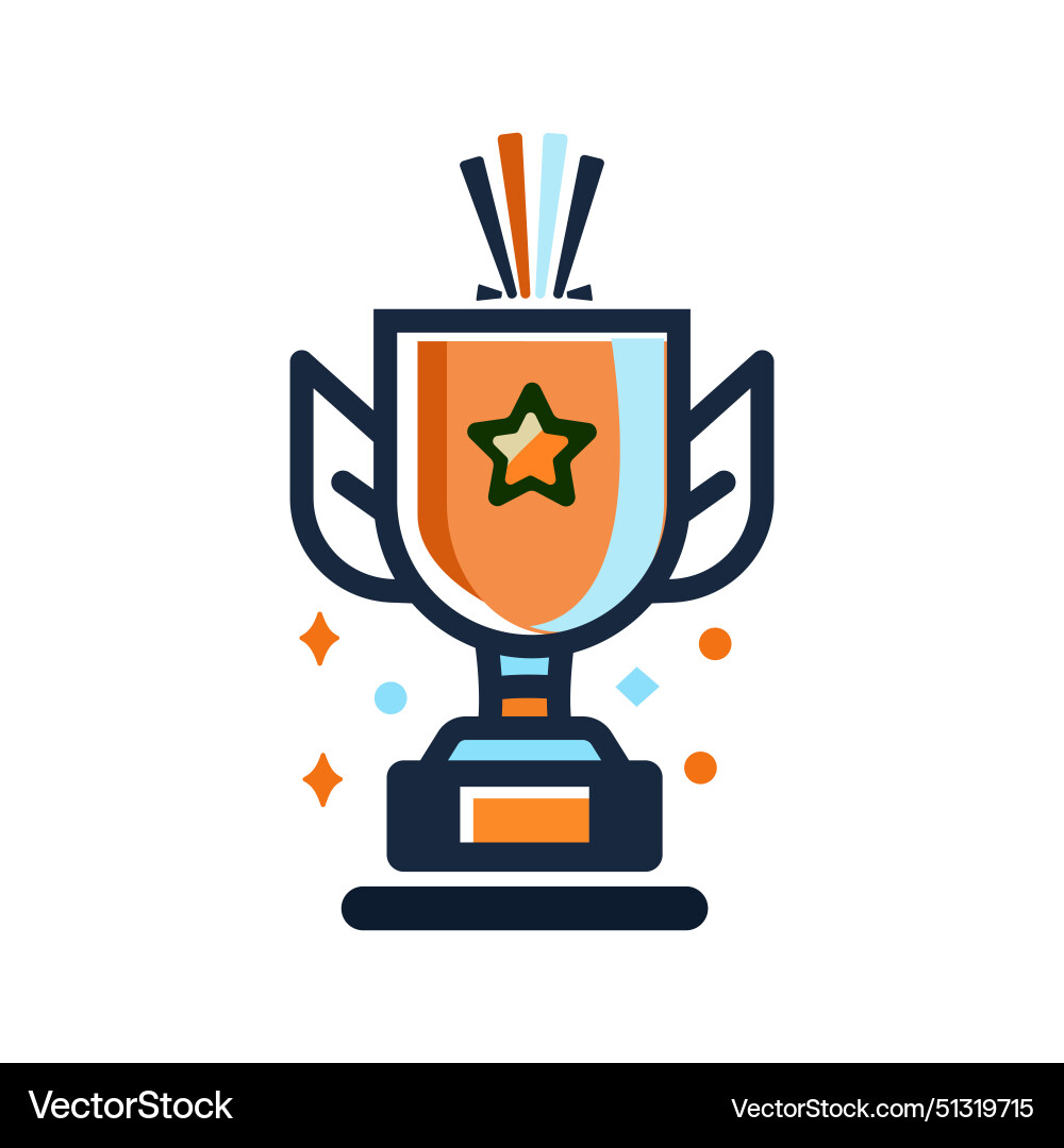 Trophy or champion cup flat Royalty Free Vector Image