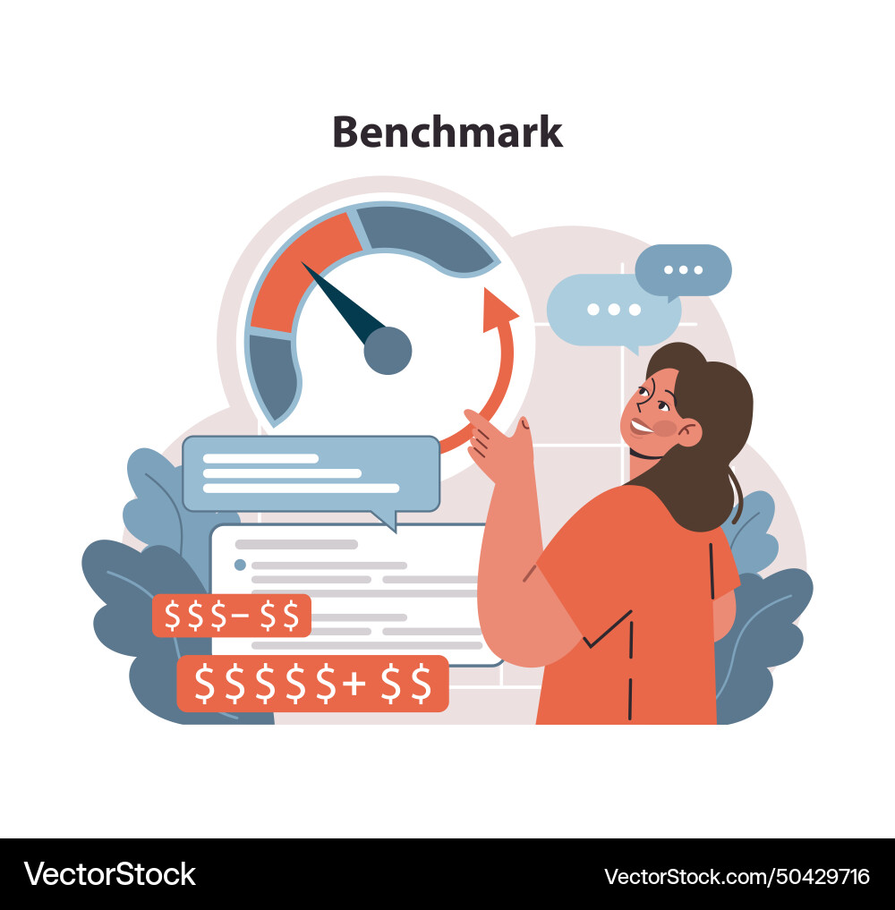 Benchmark concept flat Royalty Free Vector Image