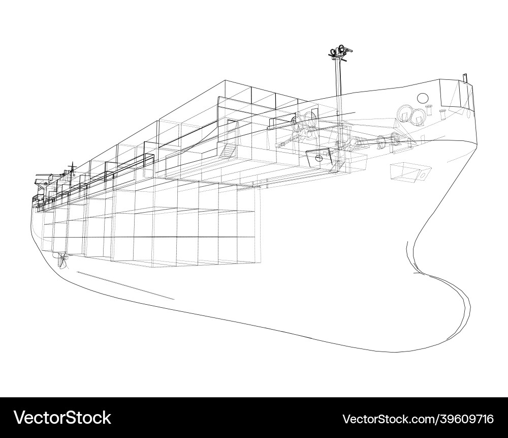 Cargo ship with containers Royalty Free Vector Image