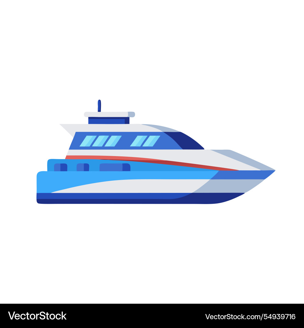Catamaran water transport isolated flat on white Vector Image