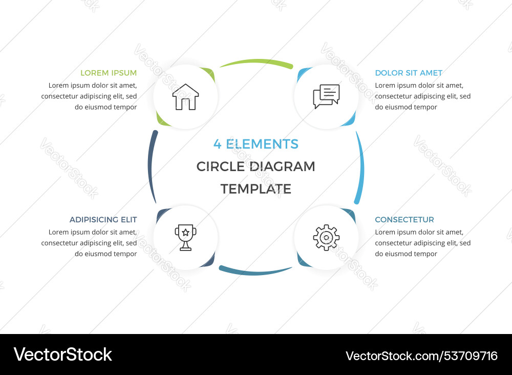 Circular diagram template Royalty Free Vector Image