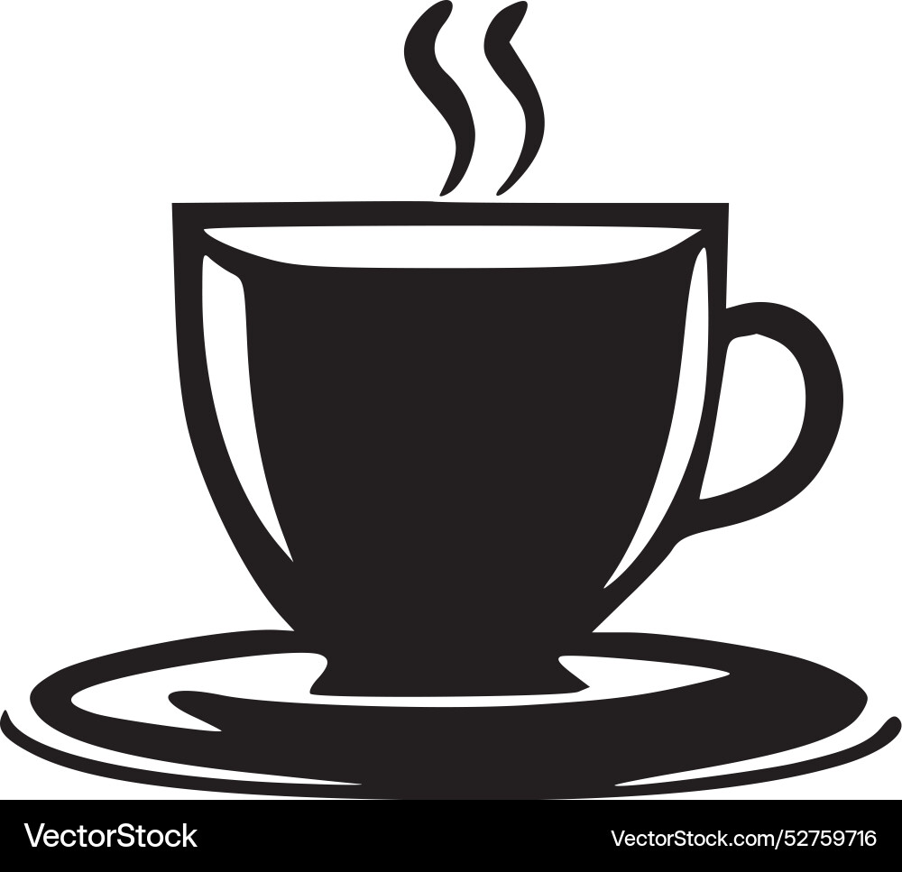 Coffee - minimalist and flat logo Royalty Free Vector Image