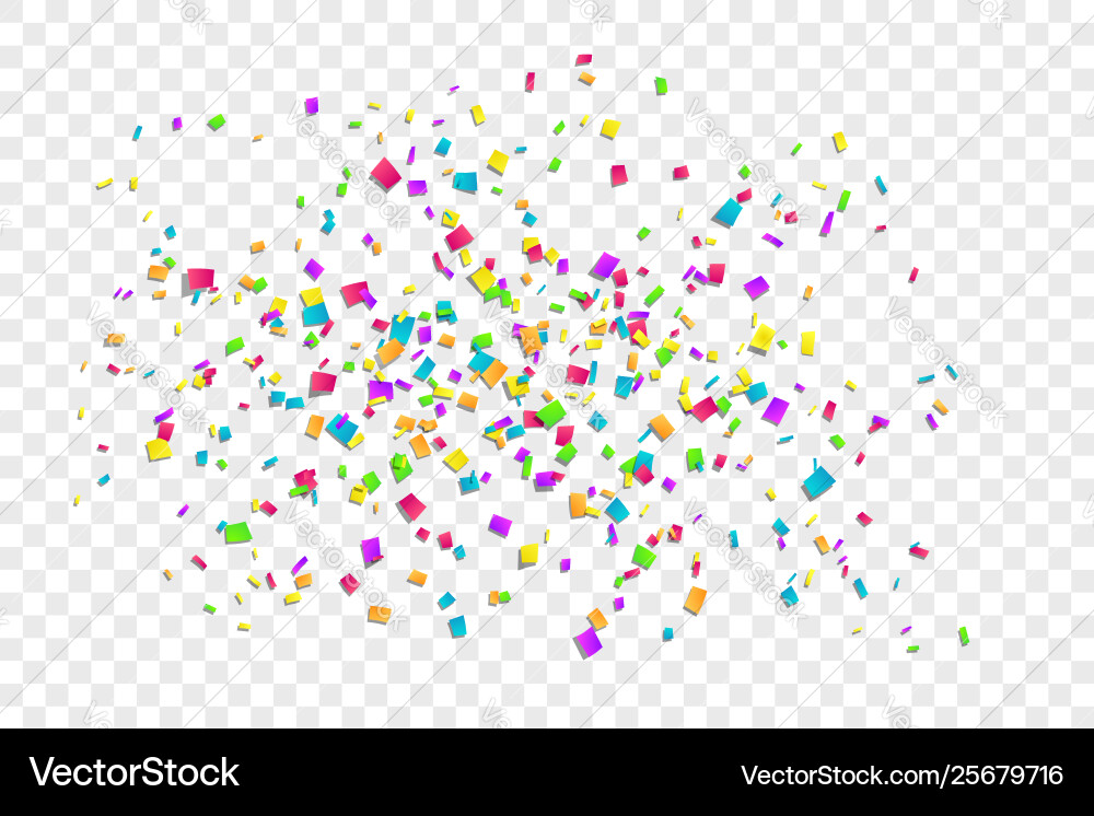 Falling confetti isolated white transparent Vector Image