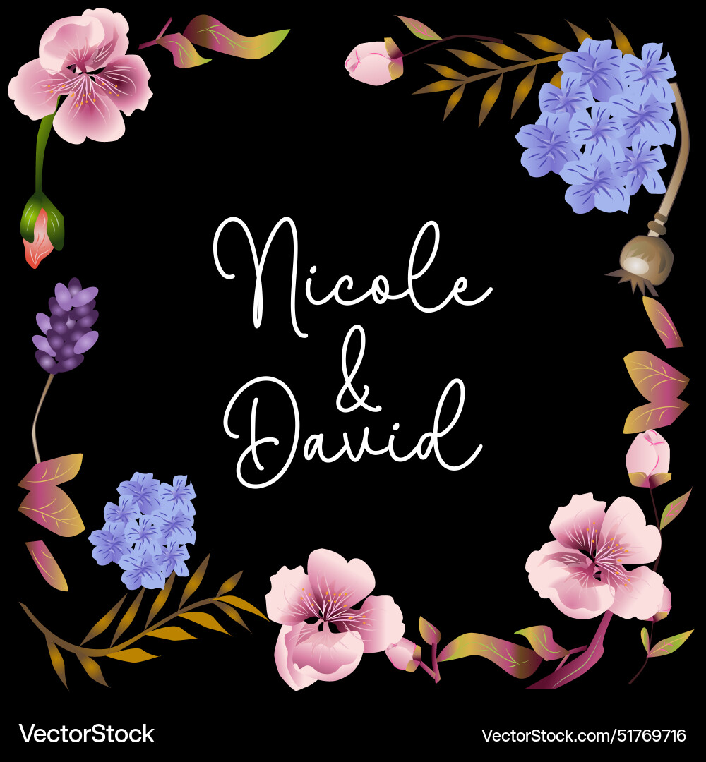 Floral border and frame Royalty Free Vector Image