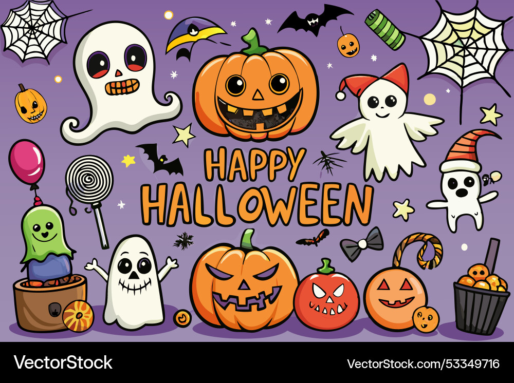 Happy halloween october holiday design elements Vector Image