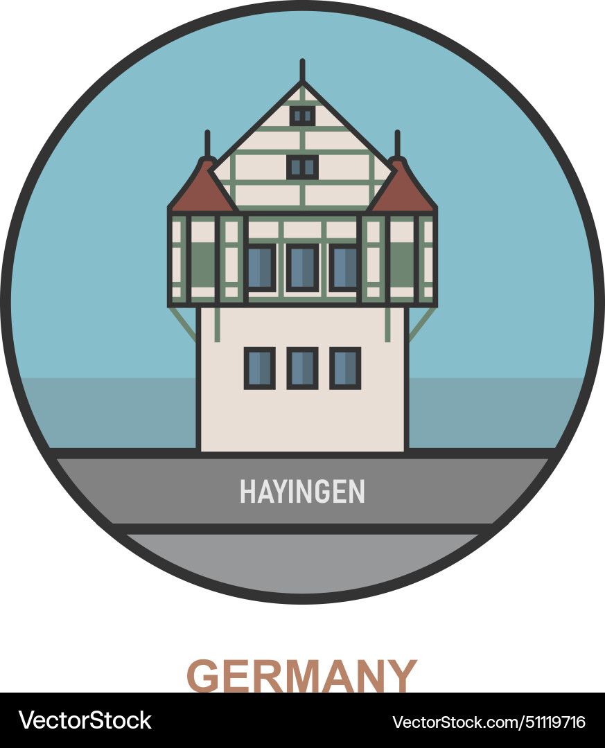 Hayingen cities and towns in germany Royalty Free Vector