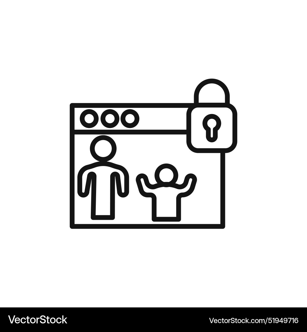 Parental control logo sign outline Royalty Free Vector Image