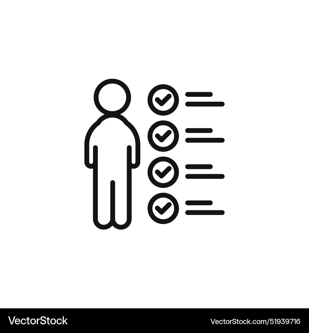 Personal assessment icon logo sign outline Vector Image