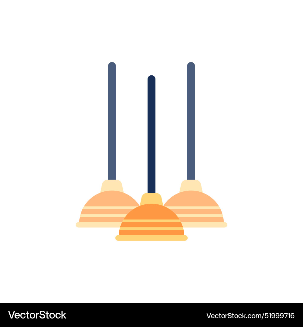 Plunger cartoon flat style Royalty Free Vector Image