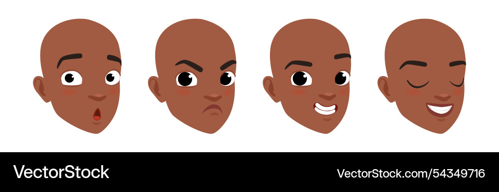 Teen boy face head with different emotion Vector Image