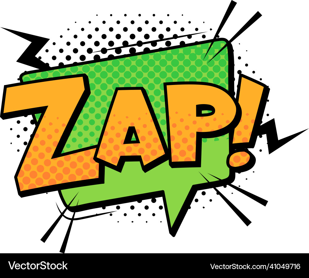 Zap word speech cloud for comics magazine Vector Image