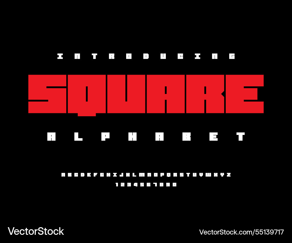 Blocky alphabet Royalty Free Vector Image - VectorStock