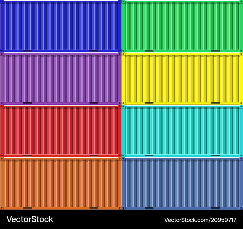 Colorful Shipping Containers – Royalty-Free Vector | VectorStock