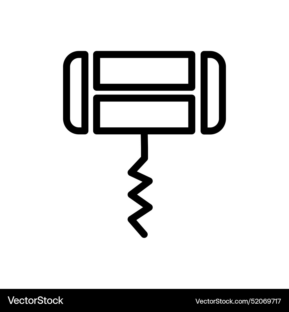 Corkscrew icon for wine opening and bartending Vector Image