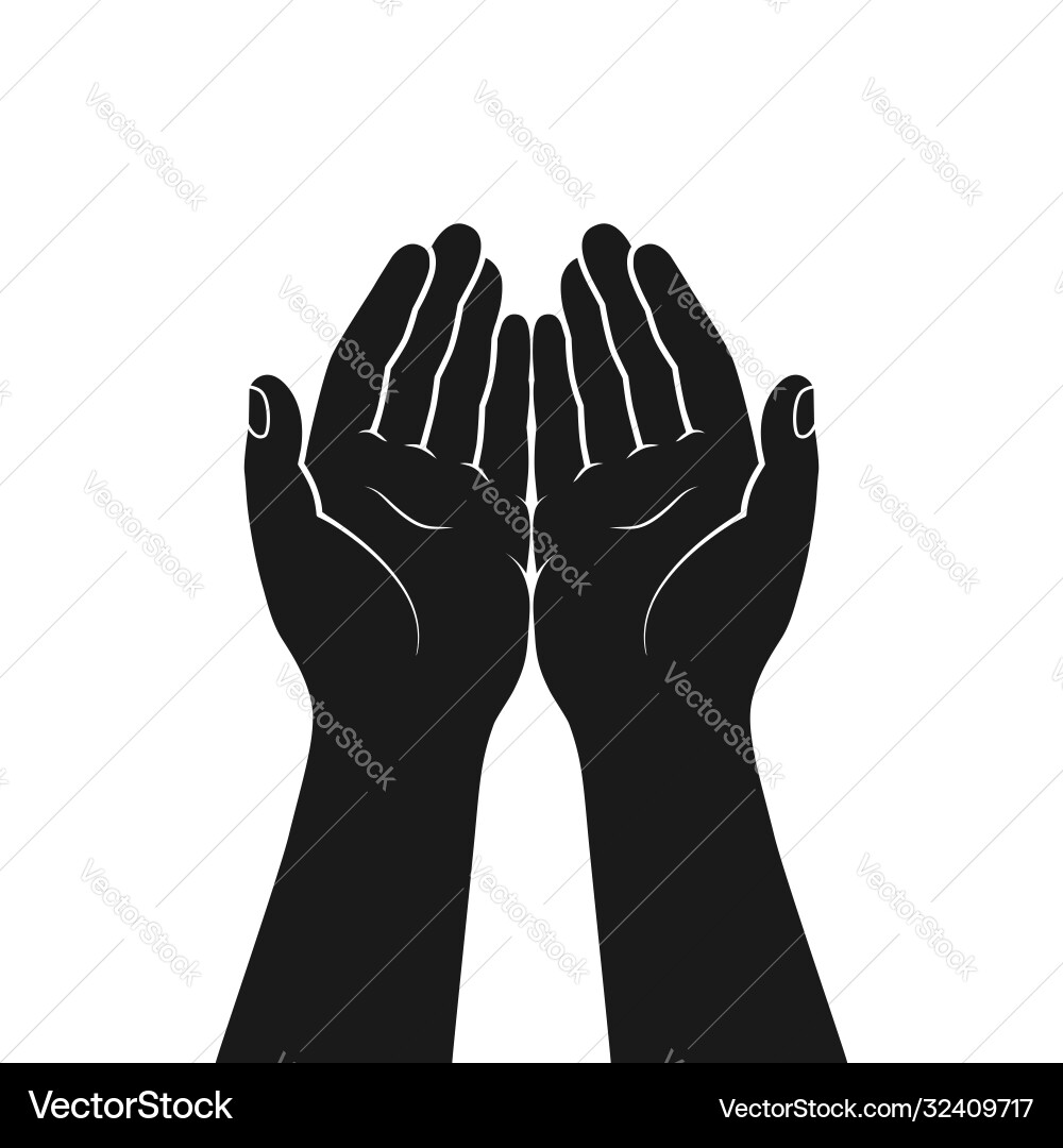 Hands open Royalty Free Vector Image - VectorStock