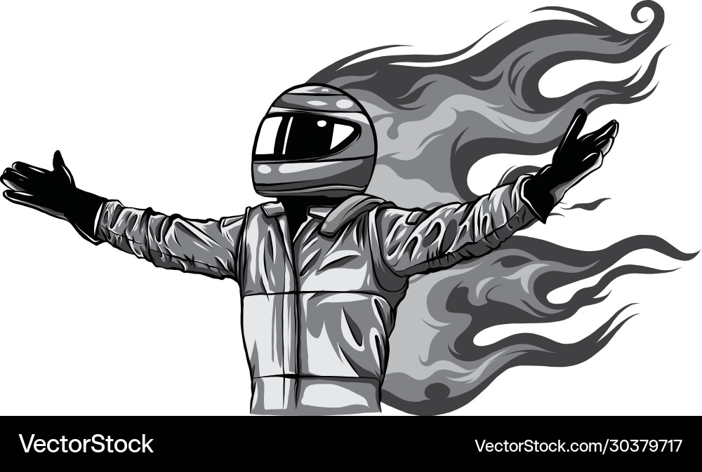 Monochromatic racer icon isometric Royalty Free Vector Image