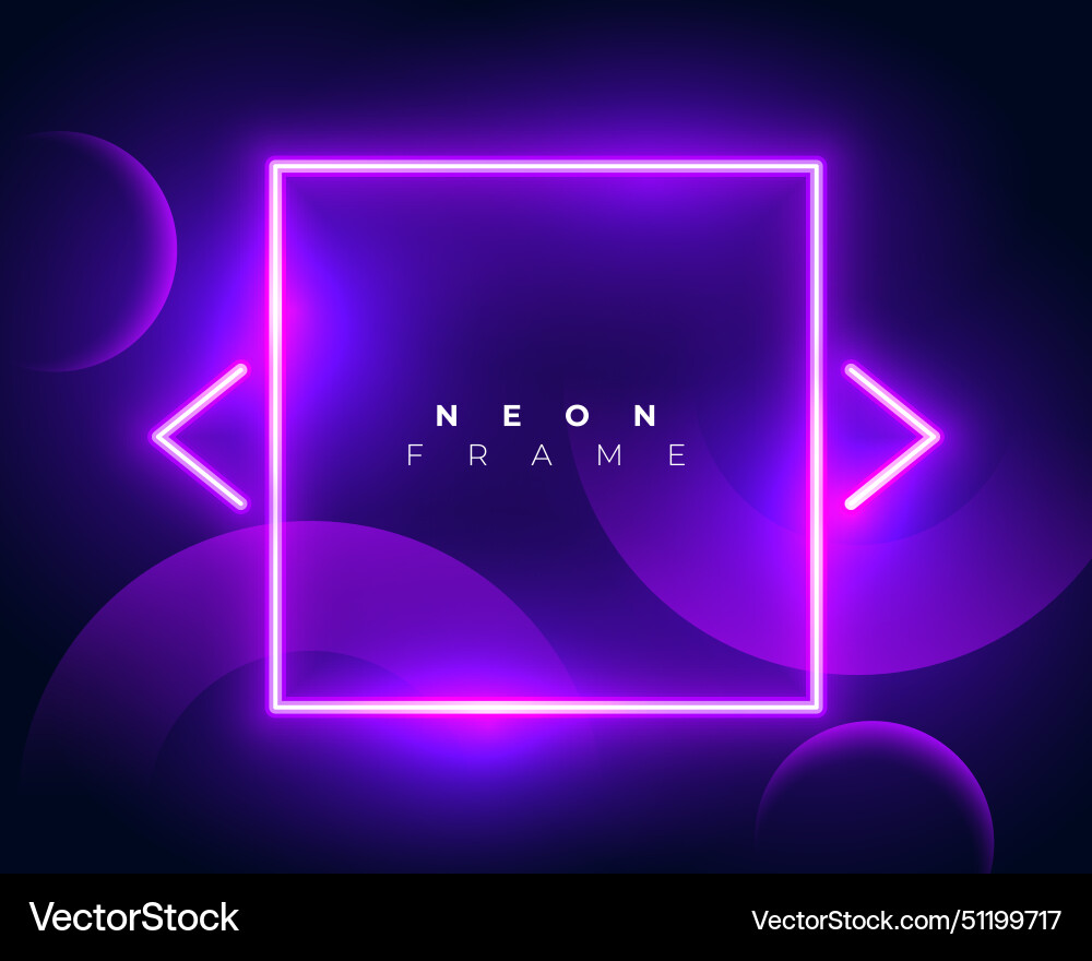 Purple color glowing neon frame background with Vector Image