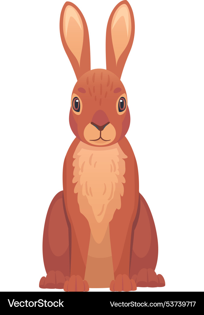 Sitting hare wild rabbit animal cartoon Royalty Free Vector