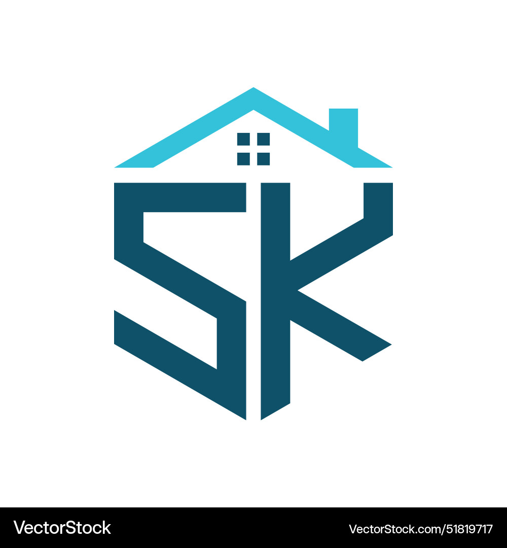 Sk house logo design template letter Royalty Free Vector