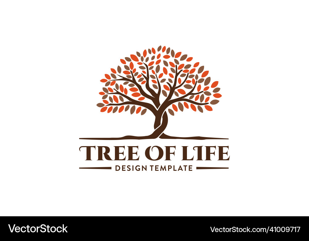Tree of life logo design template ins Royalty Free Vector