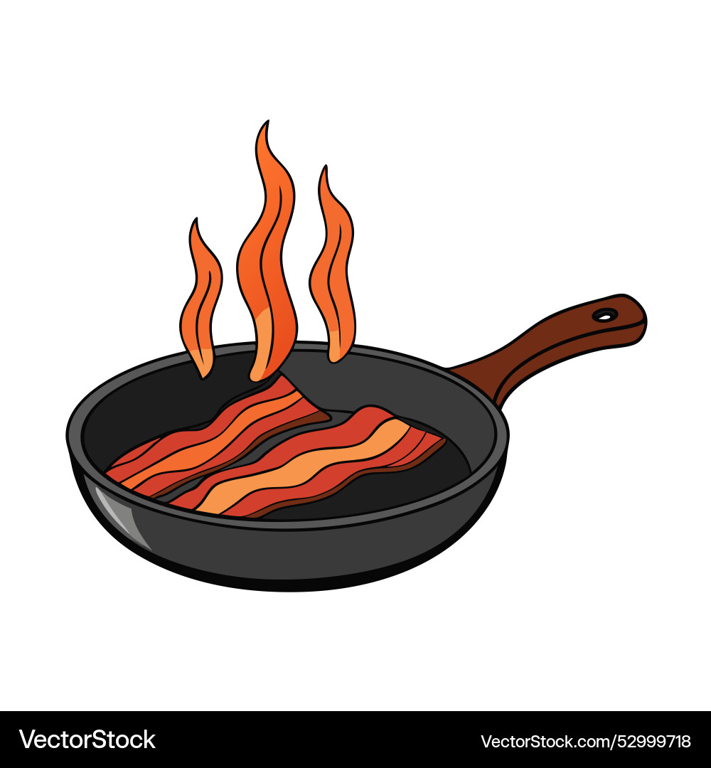 A captivating image of sizzling bacon strips Vector Image