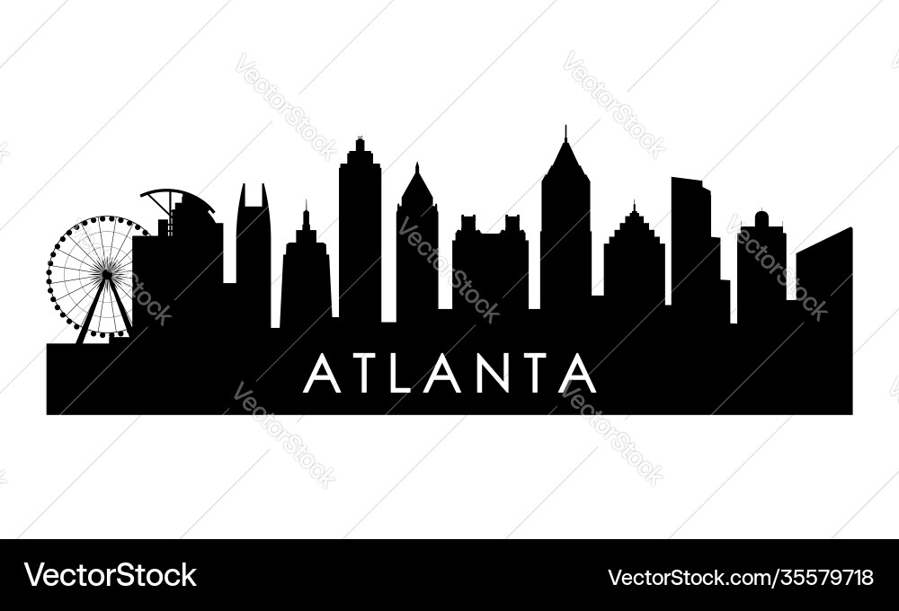 Atlanta Skyline Silhouette Royalty Free Vector Image