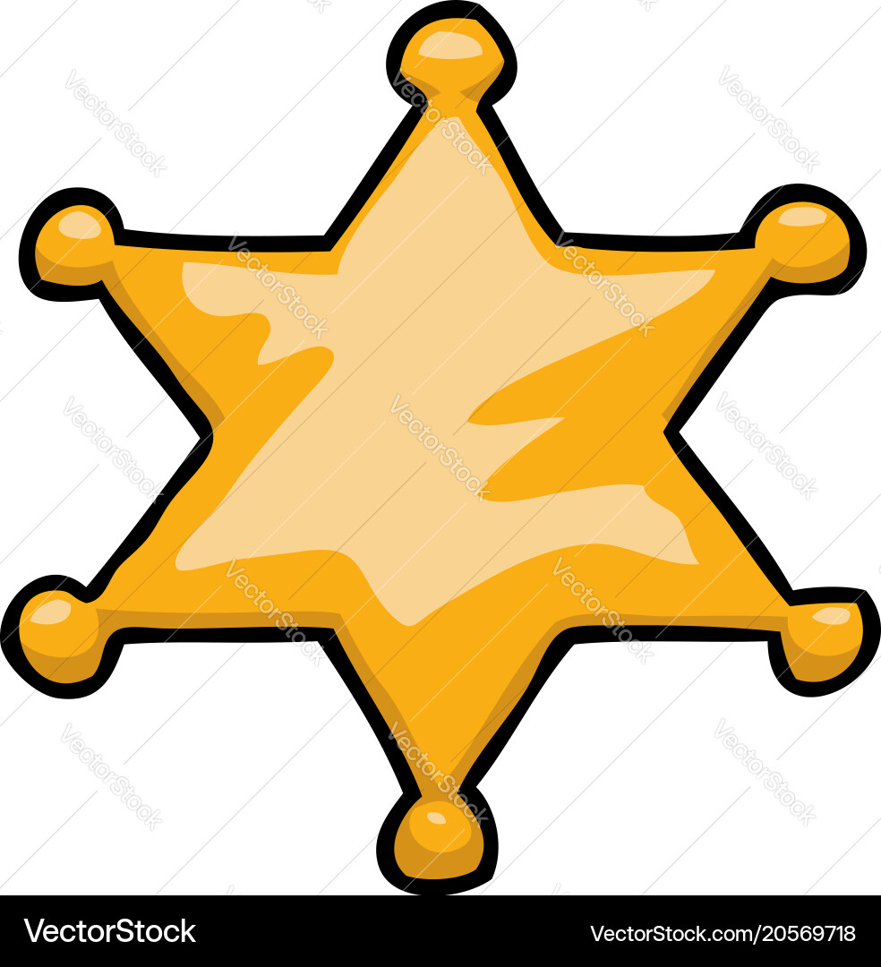 Cartoon doodle star sheriff Royalty Free Vector Image