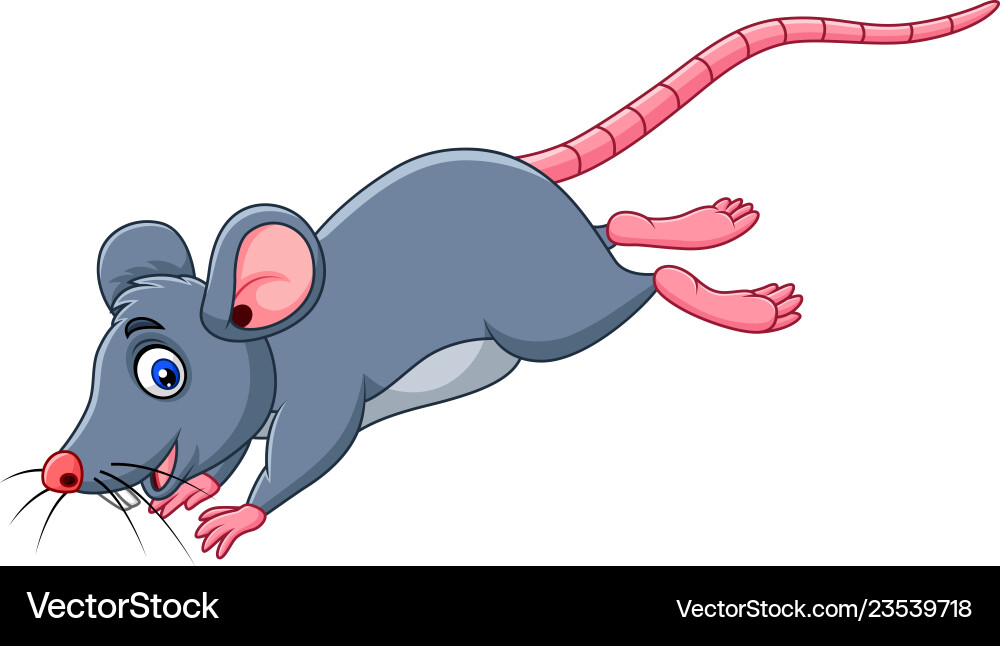 Cartoon funny mouse jumping Royalty Free Vector Image