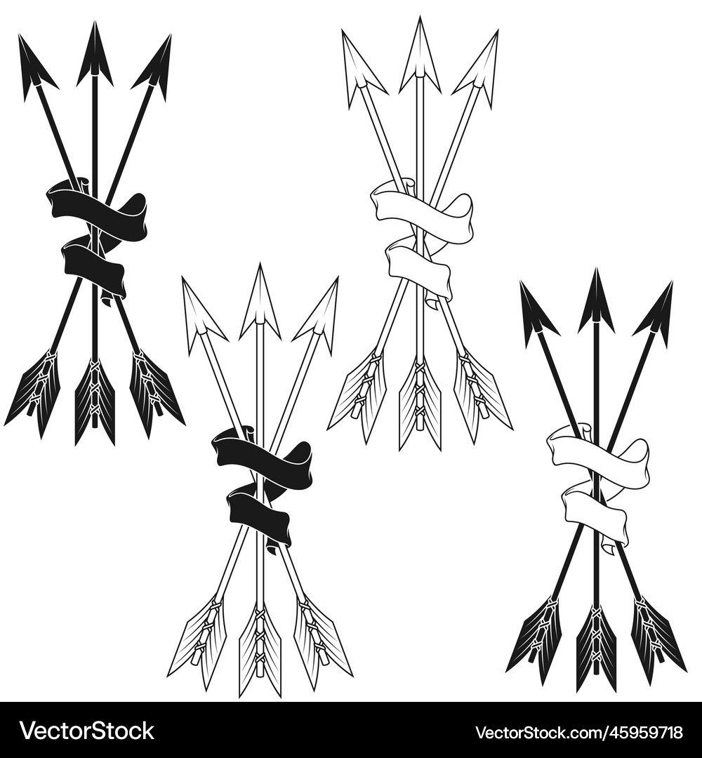 Design arrows with ribbon Royalty Free Vector Image